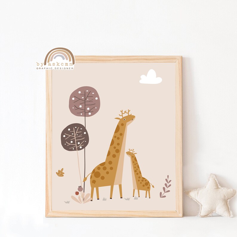 Giraffe Nursery Print, Baby Giraffe Print, Safari Nursery Wall Art ...