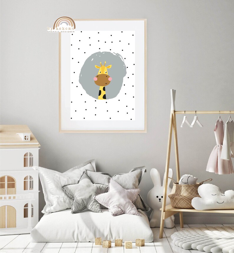 Jungle Nursery, Living Room Wall Art, Giraffe Nursery Prints, Safari ...
