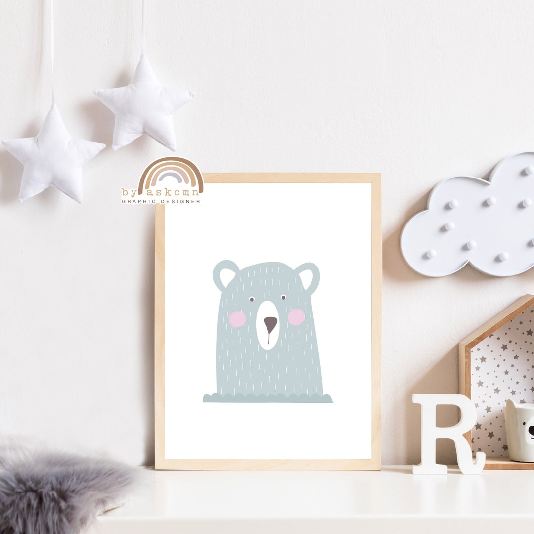 Neutral Nursery Printable Art, Baby Animal Print, Baby Room Poster ...