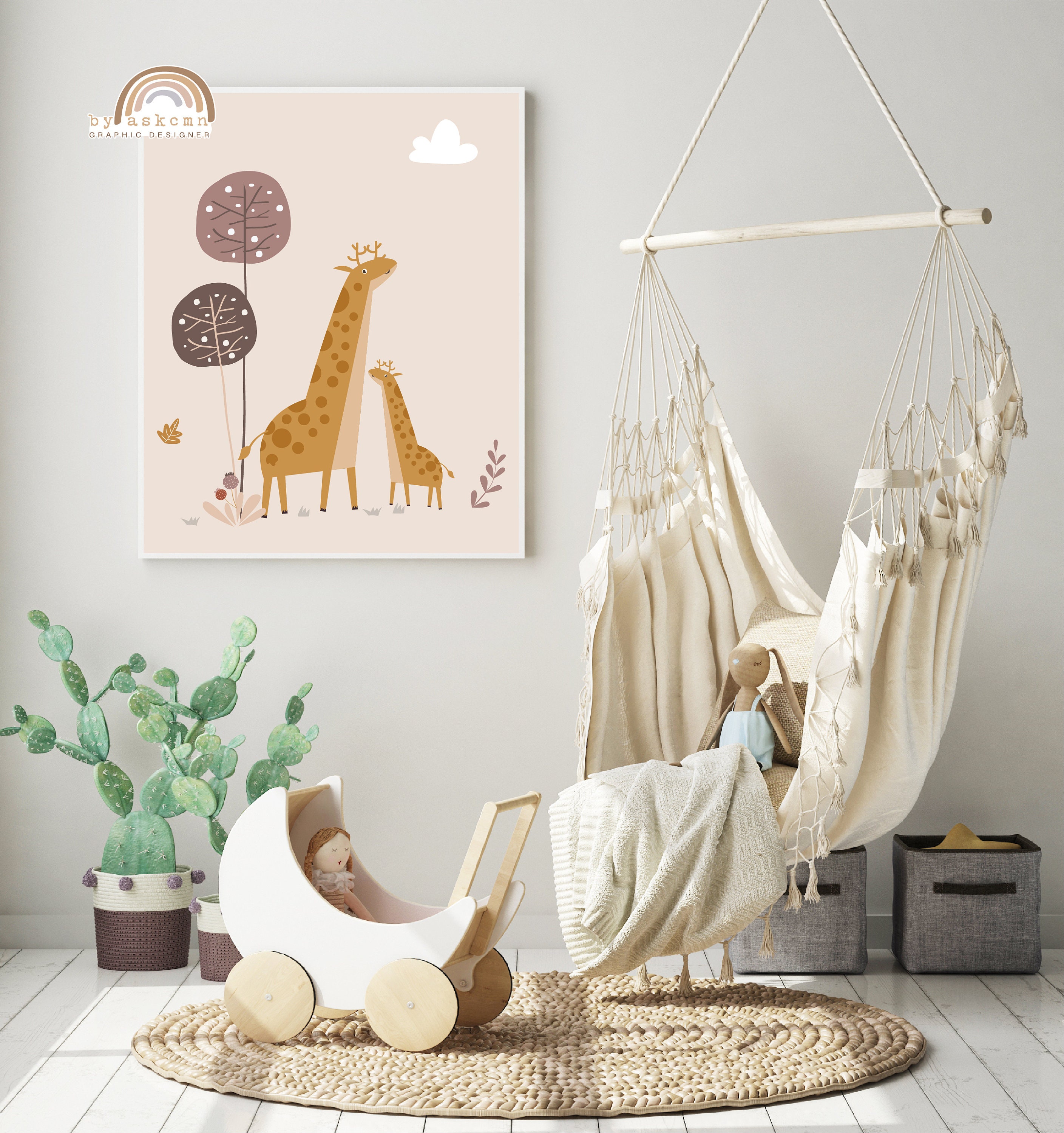 Giraffe Nursery Print, Baby Giraffe Print, Safari Nursery Wall Art ...