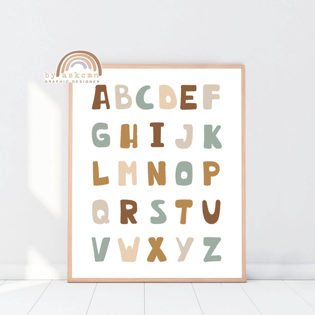 Alphabet Nursery Wall Art, Baby Room Poster, Wall Art Prints, Kids Room ...