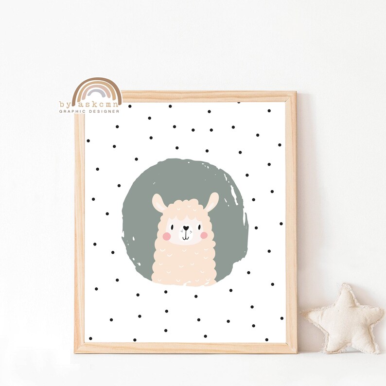 Cute Alpaca Poster Jungle Nursery Decor Nursery Wall Art - Etsy