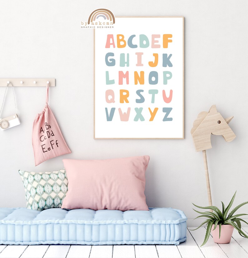 Alphabet Nursery Wall Art Baby Room Poster Wall Art Prints - Etsy