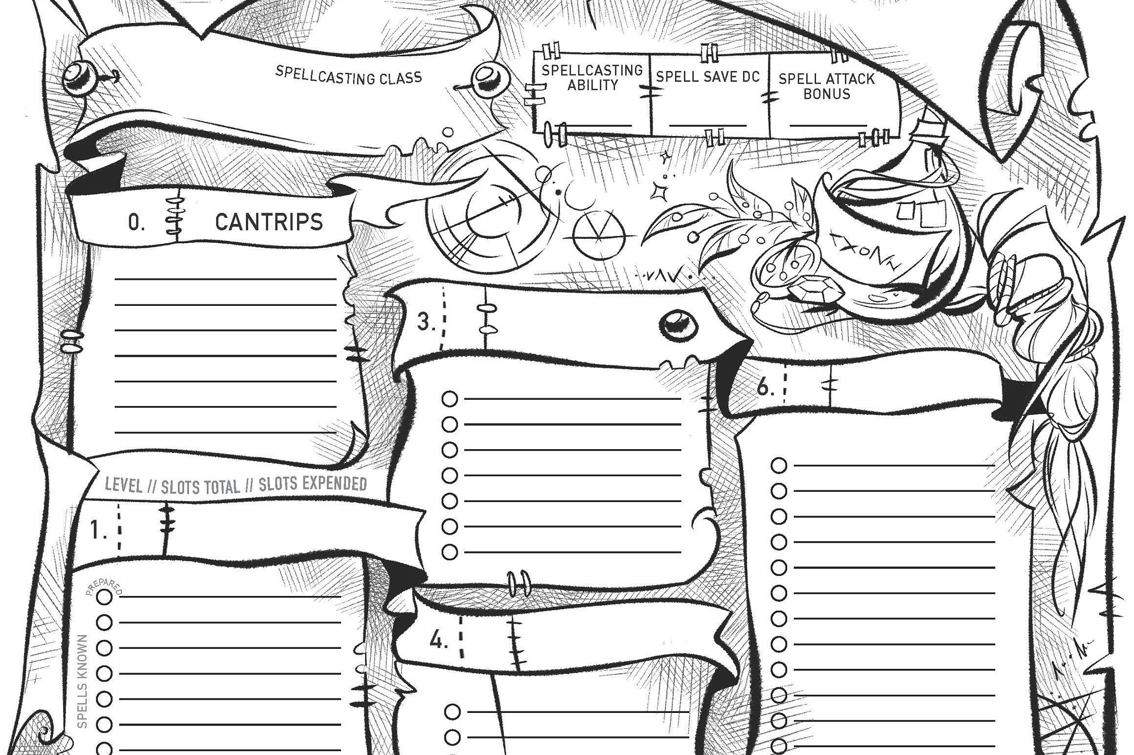 Spell Sheet for Dnd5e Printable PDF Dnd Character Sheet - Etsy