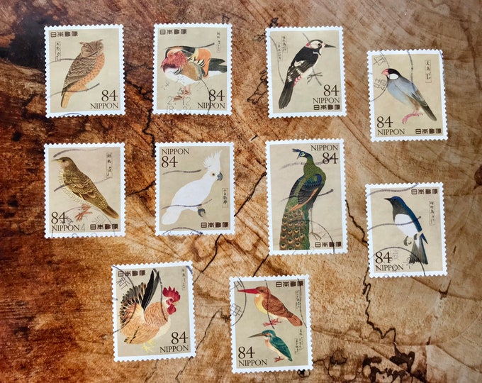 10 Paintings of Birds Japan Postage Stamps -used Japan Full Postage ...