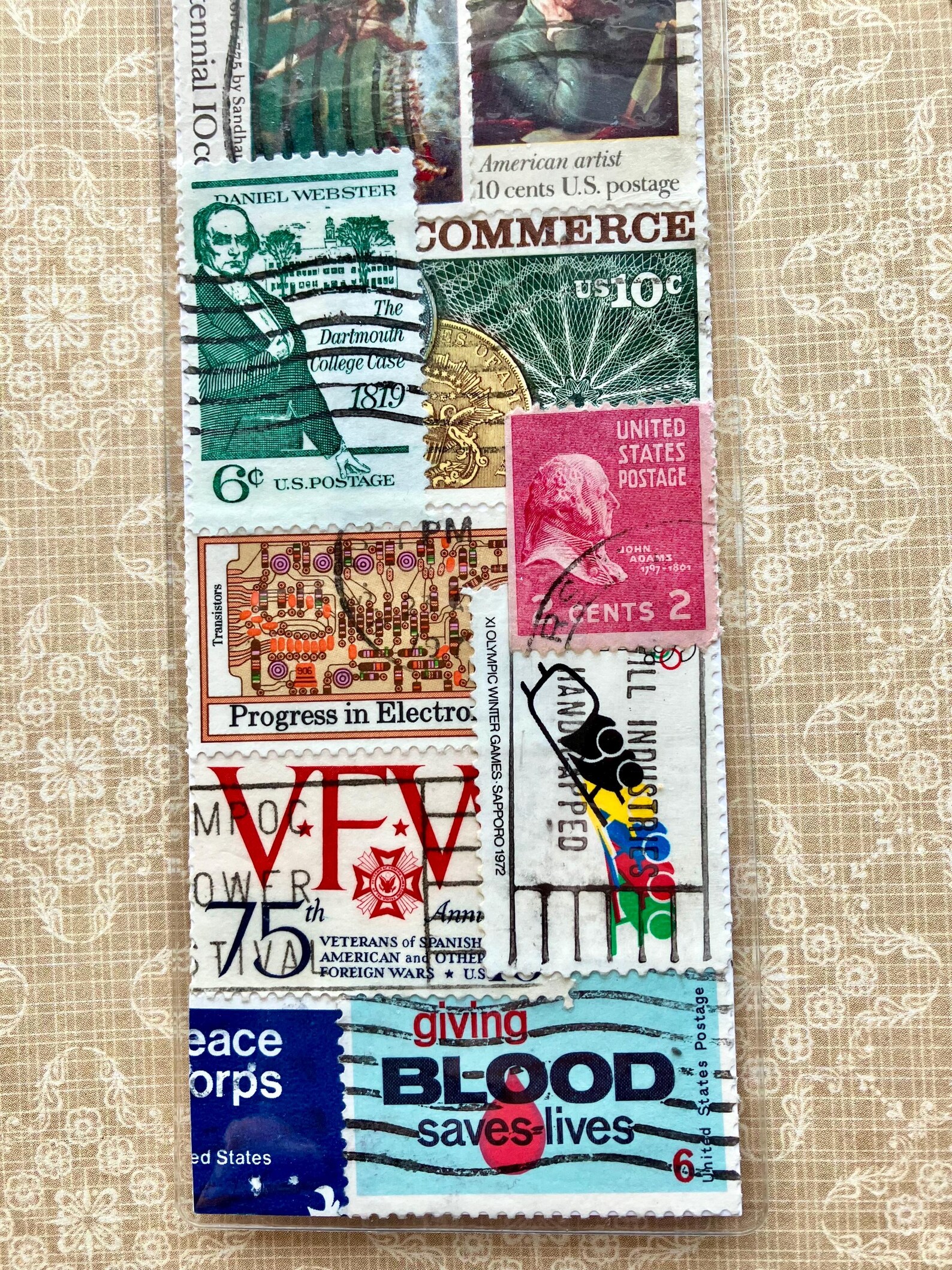 Unique US Vintage Postage Stamp Bookmark- Handmade Gift for Stamp ...