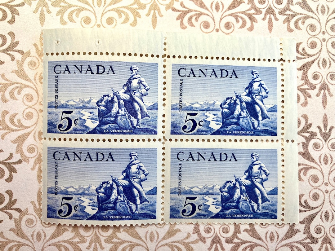 Canada Postage Stamp Block 4 1958 La Verendrye Explorer Stamps - Etsy