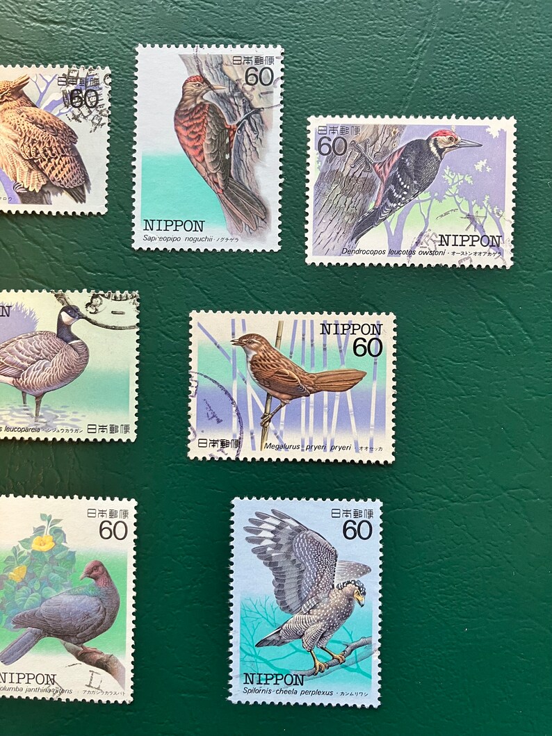 10 X Vintage Bird Japan Postage Stamps -used Japan Full Postage Stamp ...