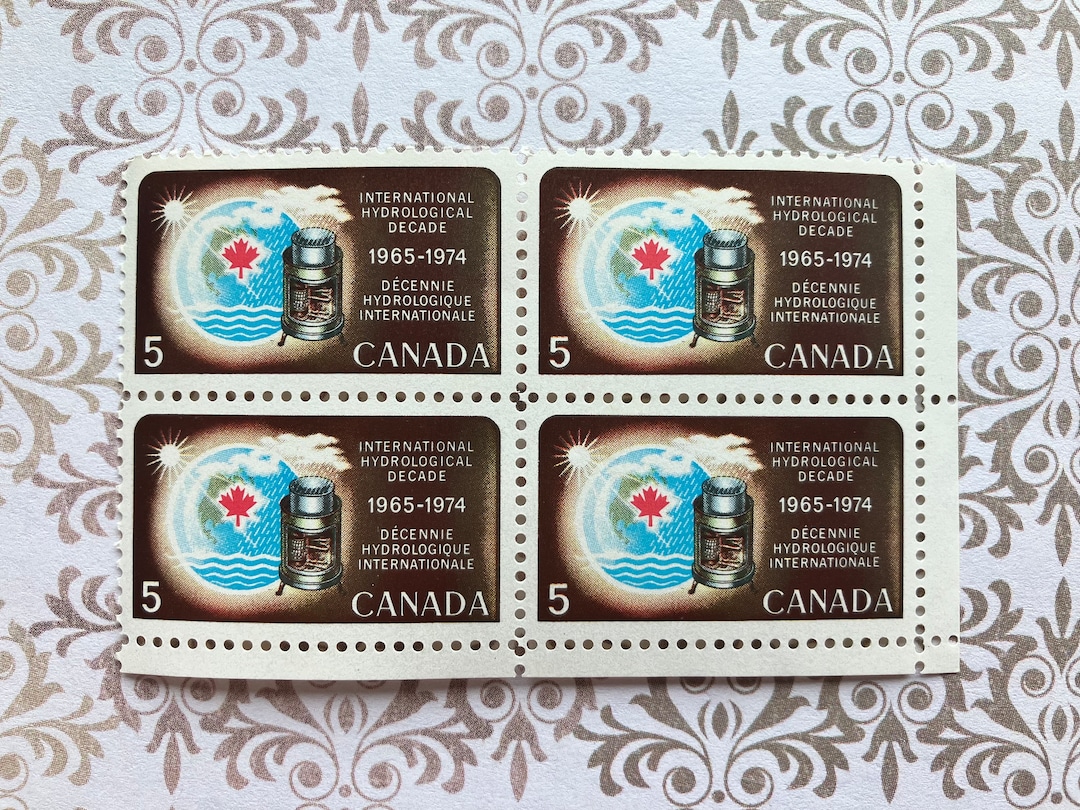 Canada Postage Stamp Block 4 Vintage 1968 Unused Canada Hydrological ...