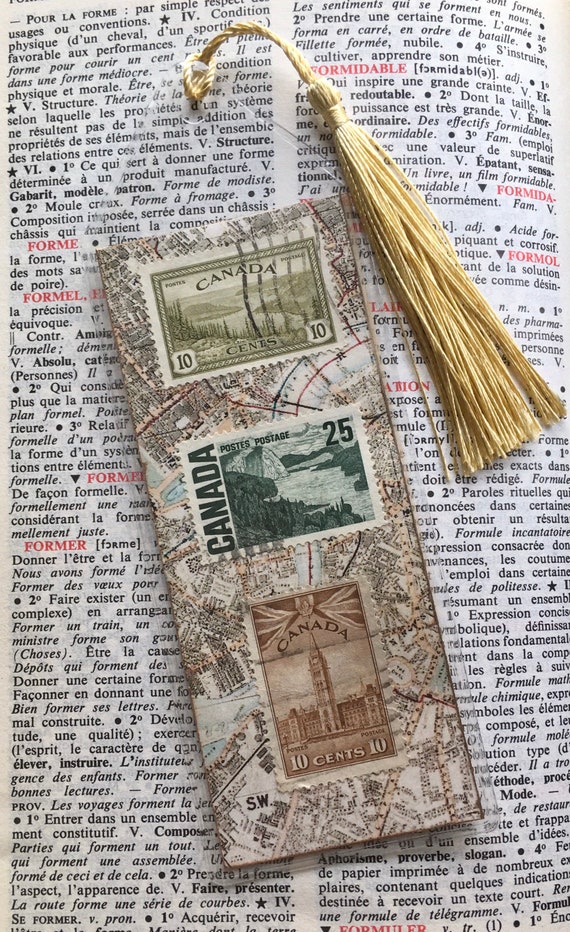 Vintage Canada Postage Stamp Bookmark features Genuine - Etsy