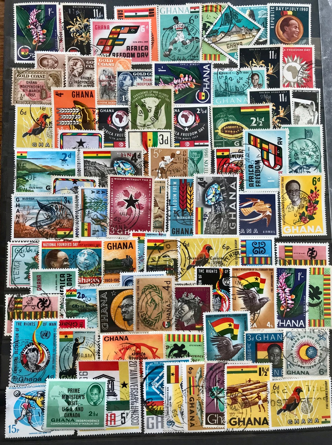 75 Vintage Ghana Postage Stamps - African Stamps for Collecting or ...