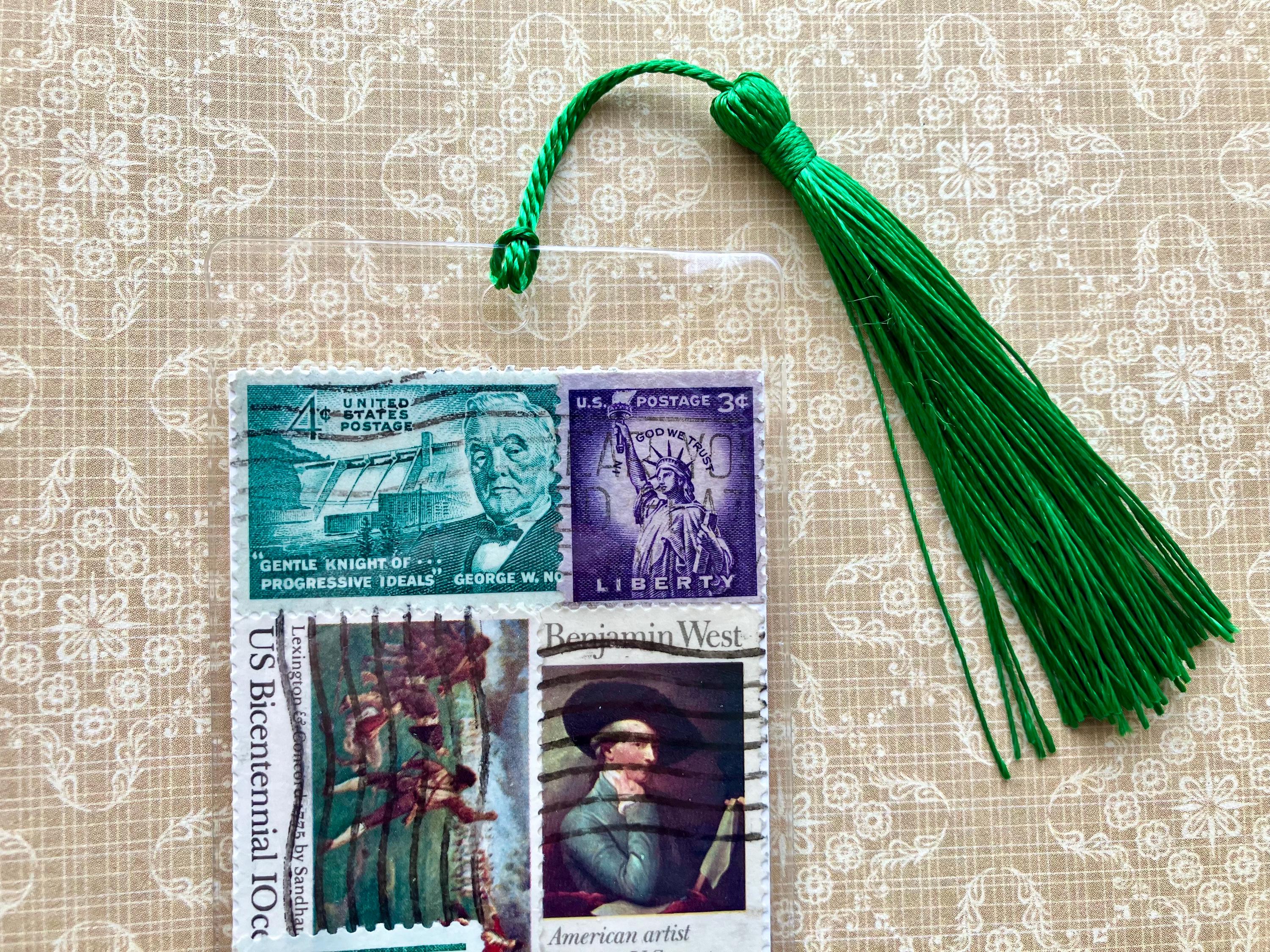 Unique US Vintage Postage Stamp Bookmark- Handmade Gift for Stamp ...