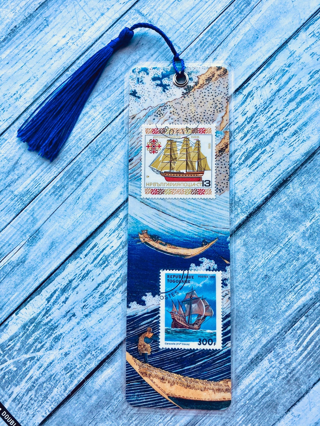 Boat Postage Stamp Bookmark -genuine Vintage Postage Stamps / Gift for ...