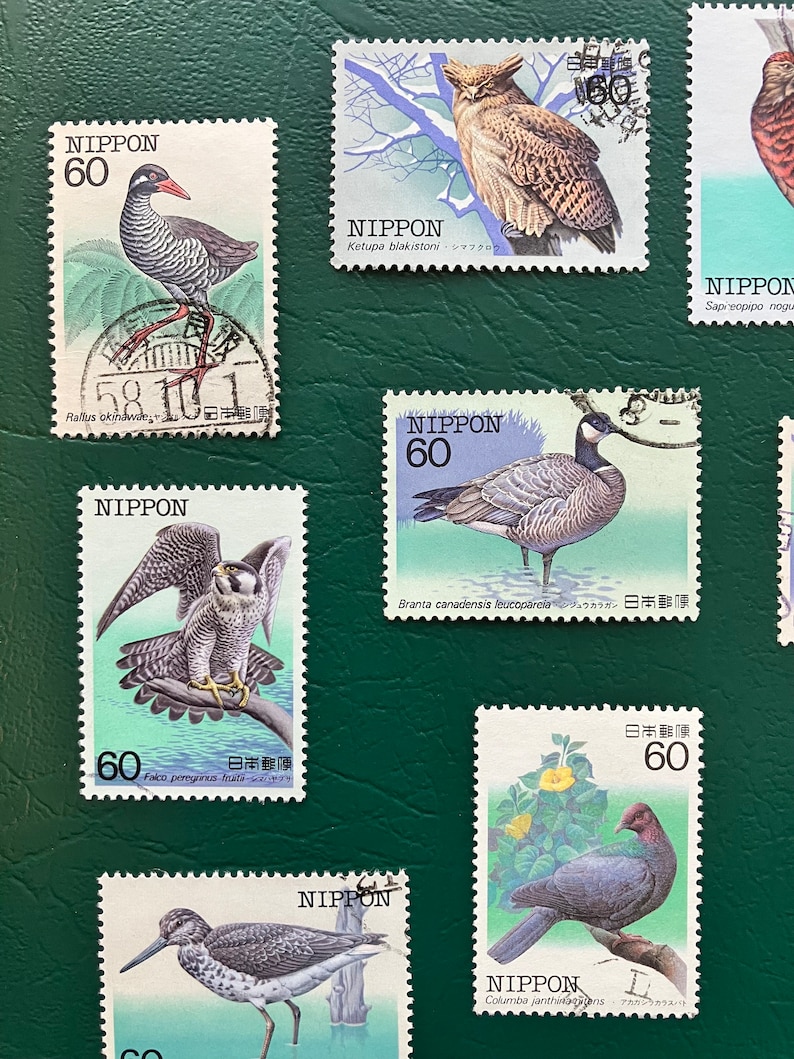 10 X Vintage Bird Japan Postage Stamps -used Japan Full Postage Stamp ...