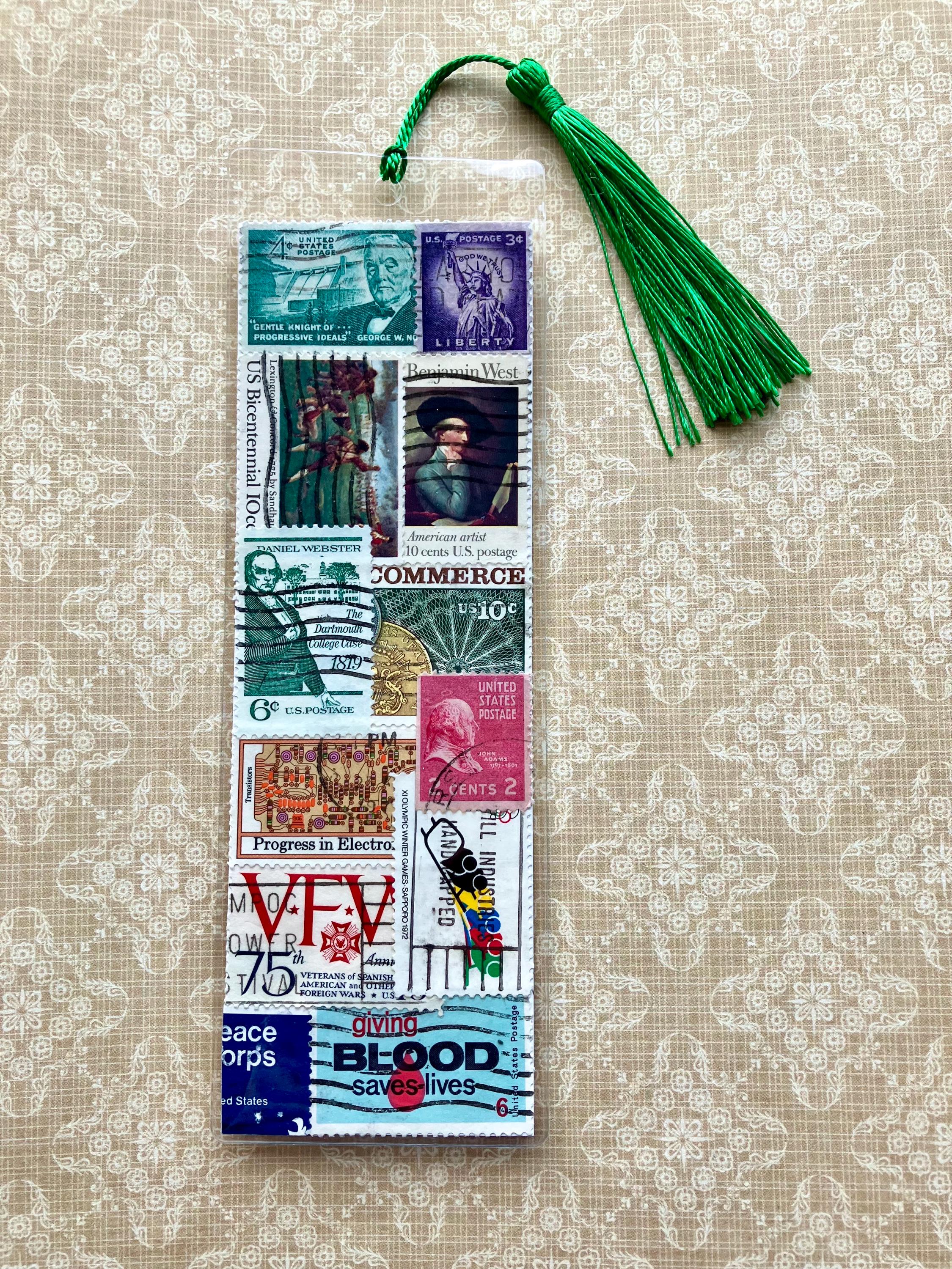 Unique US Vintage Postage Stamp Bookmark- Handmade Gift for Stamp ...