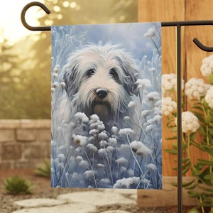 Custom Old English Sheepdog Flag, Seasonal Garden & House Banner, Small ...