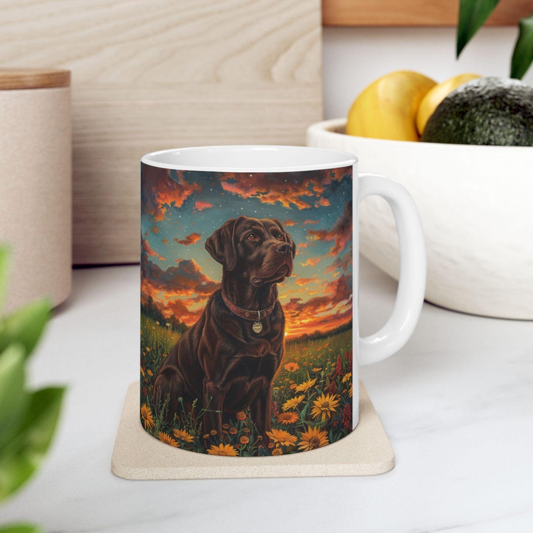Chocolate Labrador Mug, Dog Lover Coffee Cup, Labrador Dog Lover Coffee ...