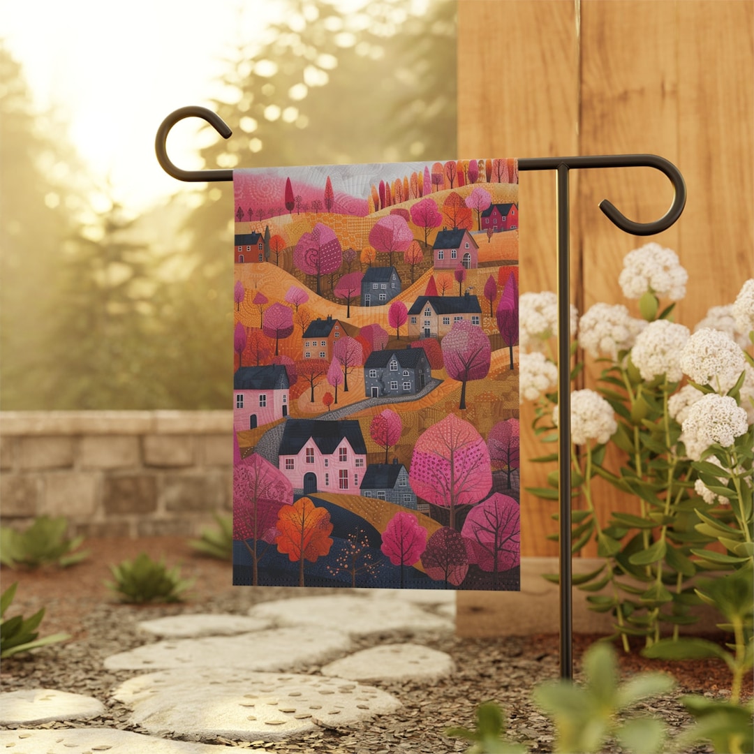 Charming Cottage Style: Quilted Look Small Garden Flag for Spring ...