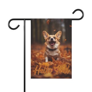 Fall Vibes With a Pembroke Welsh Corgi, Small Garden Flag - Seasonal ...