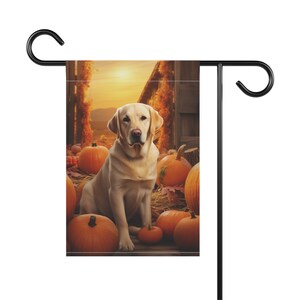 Autumn Delight: Fall Pumpkin and Golden Labrador Garden Flag, Dog Flag ...