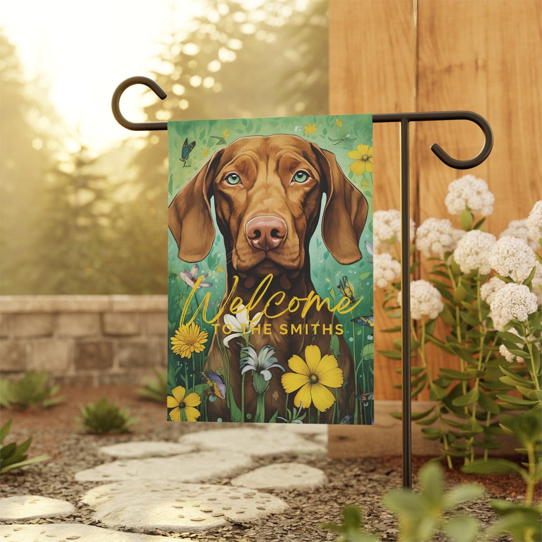Vizsla Dog Welcome Garden Flag, Custom Flag, House Flag, Outdoor Decor ...