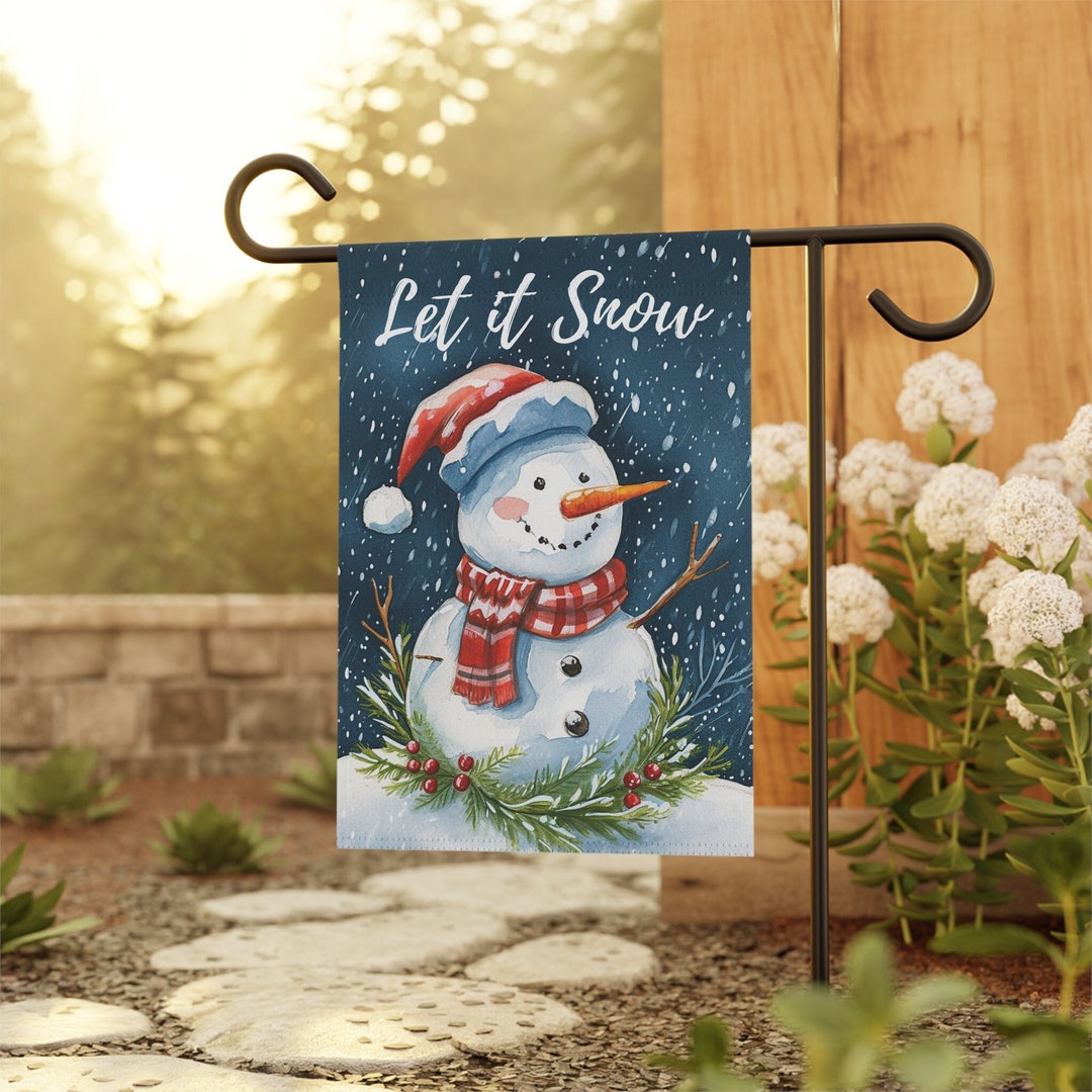 Decorate Your Outdoor Space With a Let It Snow Snowman Garden Flag ...