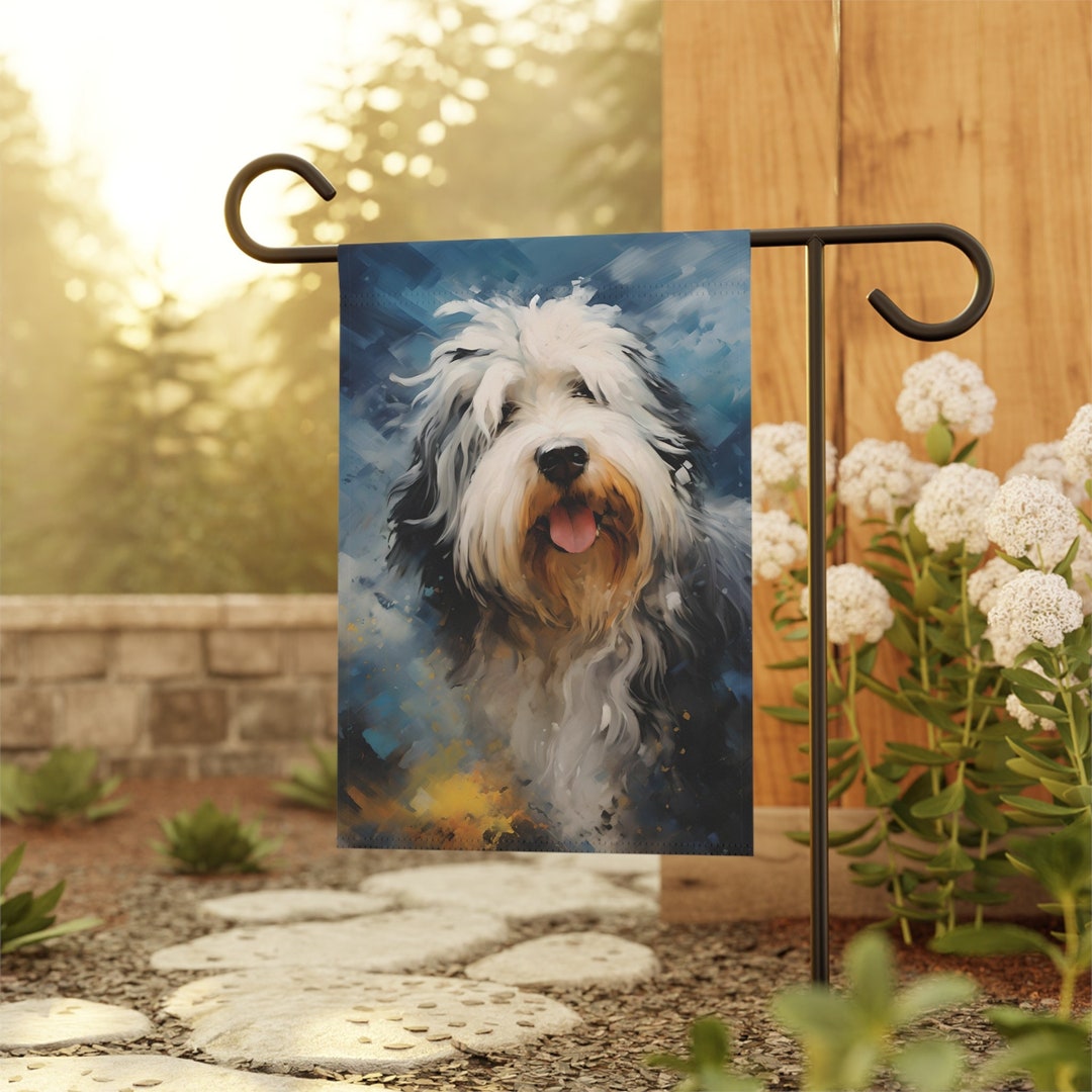 Old English Sheepdog - Small Garden Flag for a Vibrant Garden Display ...