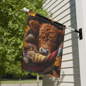 Rustic Fall Cow Flag for Your Garden, Small Garden Flag, Yard Art, Lawn ...