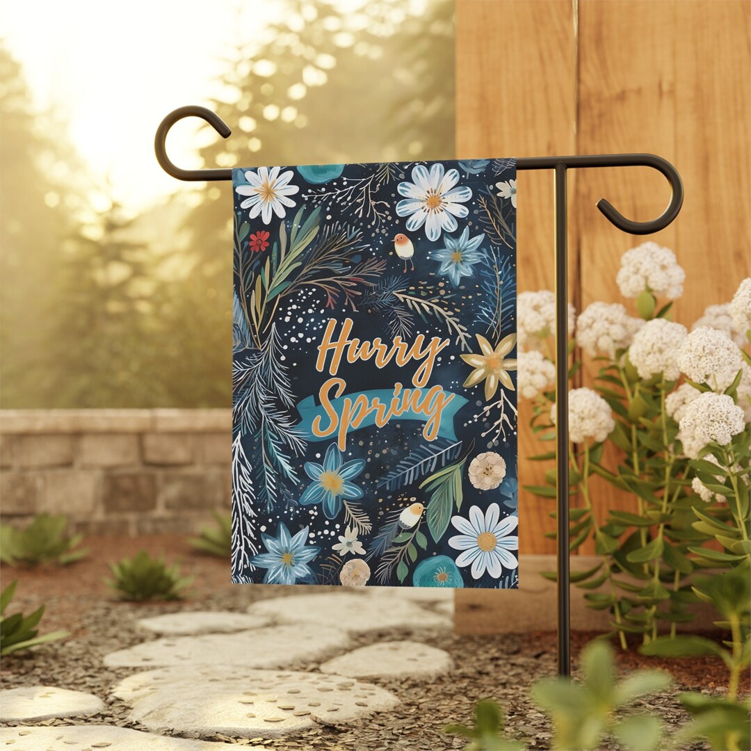 Celebrate the Season: Colorful Small Garden Flag Featuring 'hurry ...