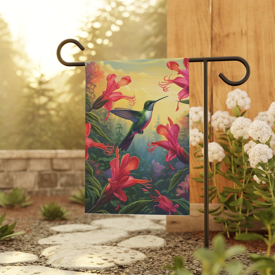Hummingbird Garden Flag, Personalized Flag, Custom Garden & House ...