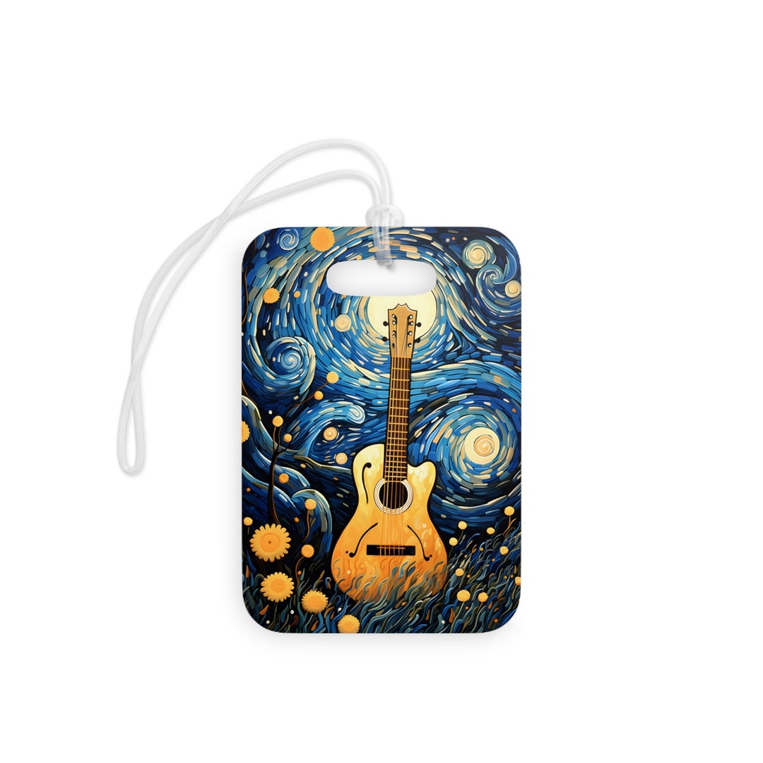 Guitar Van Gogh Luggage Tags, Custom Luggage Tag Personalized Tag ...