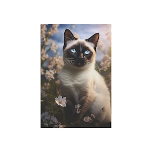 Sprightly Spring Siamese Cat Small Garden Flag - Add a Touch of Feline ...