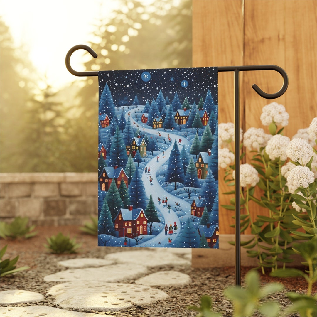 Cozy Winter Wonderland Garden Flag, Christmas Gift, Outdoor Decor ...