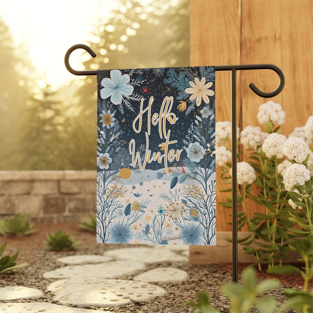 Festive Winter Design Small Garden Flag, Winter Garden Flag, Outdoor ...