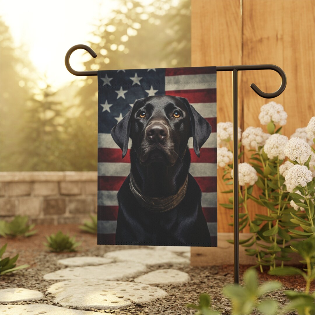 Black Labrador Independence Day Flag, Outdoor Decor, Dog Flag, Lab ...