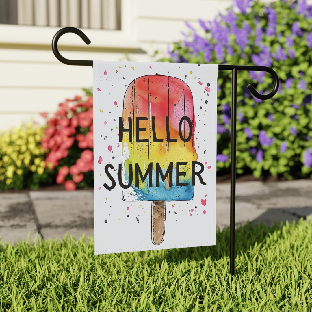 Welcome Summer With a Fun Popsicle Garden Flag - Bright Colors/ Garden ...