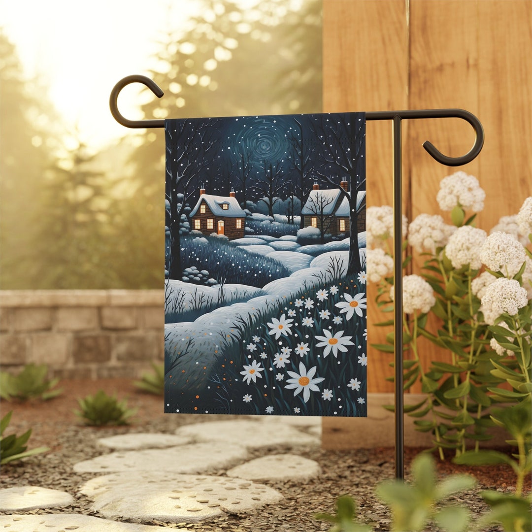 Transitioning Seasons Flag - Winter Fades to Spring Garden Decor, Yard ...