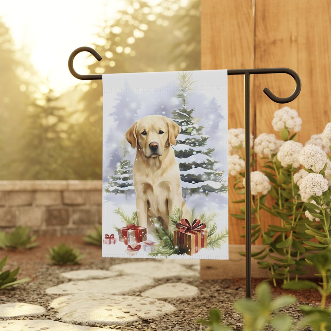 Yellow Labrador Christmas Dog Flag, Christmas Flag, Dog Flag, Garden ...