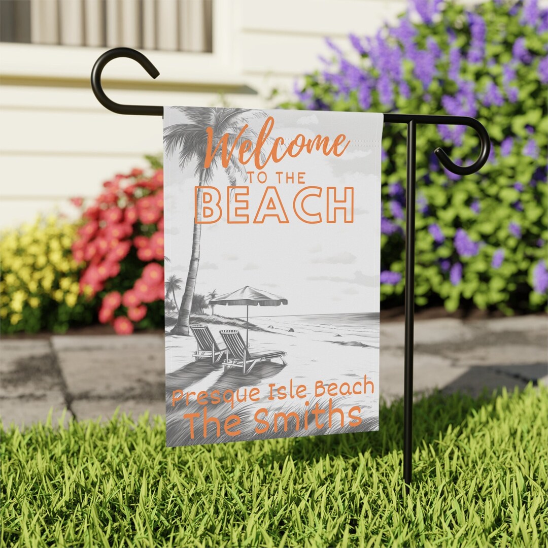 Welcome to the Beach Flag, Personalized Flag, Outdoor Decor, Garden ...