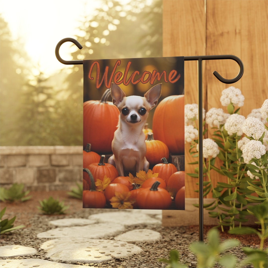 Chihuahua Lover's Fall Small Garden Flag, Dog Owner Gift, Dog Flag ...