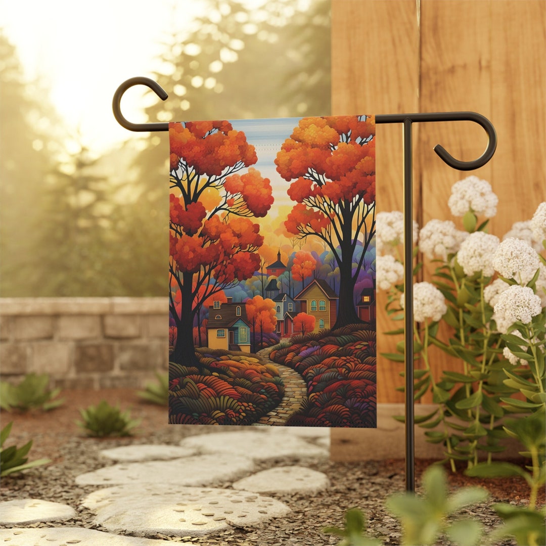 Custom Garden Flag Fall Trees Flag Autumn Garden Flag - Etsy