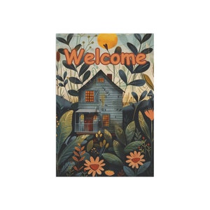 Country Cottage Style Small Garden Flag - Welcome Home Decor- Outdoor ...