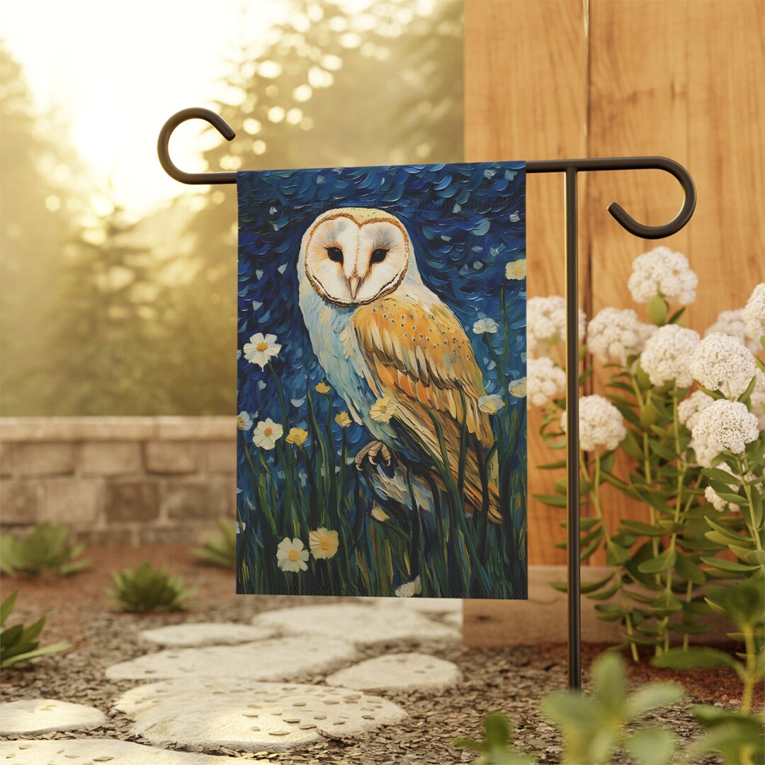 Barn Owl Flag, Garden & House Banner, Personalized Flag, Outdoor Decor ...