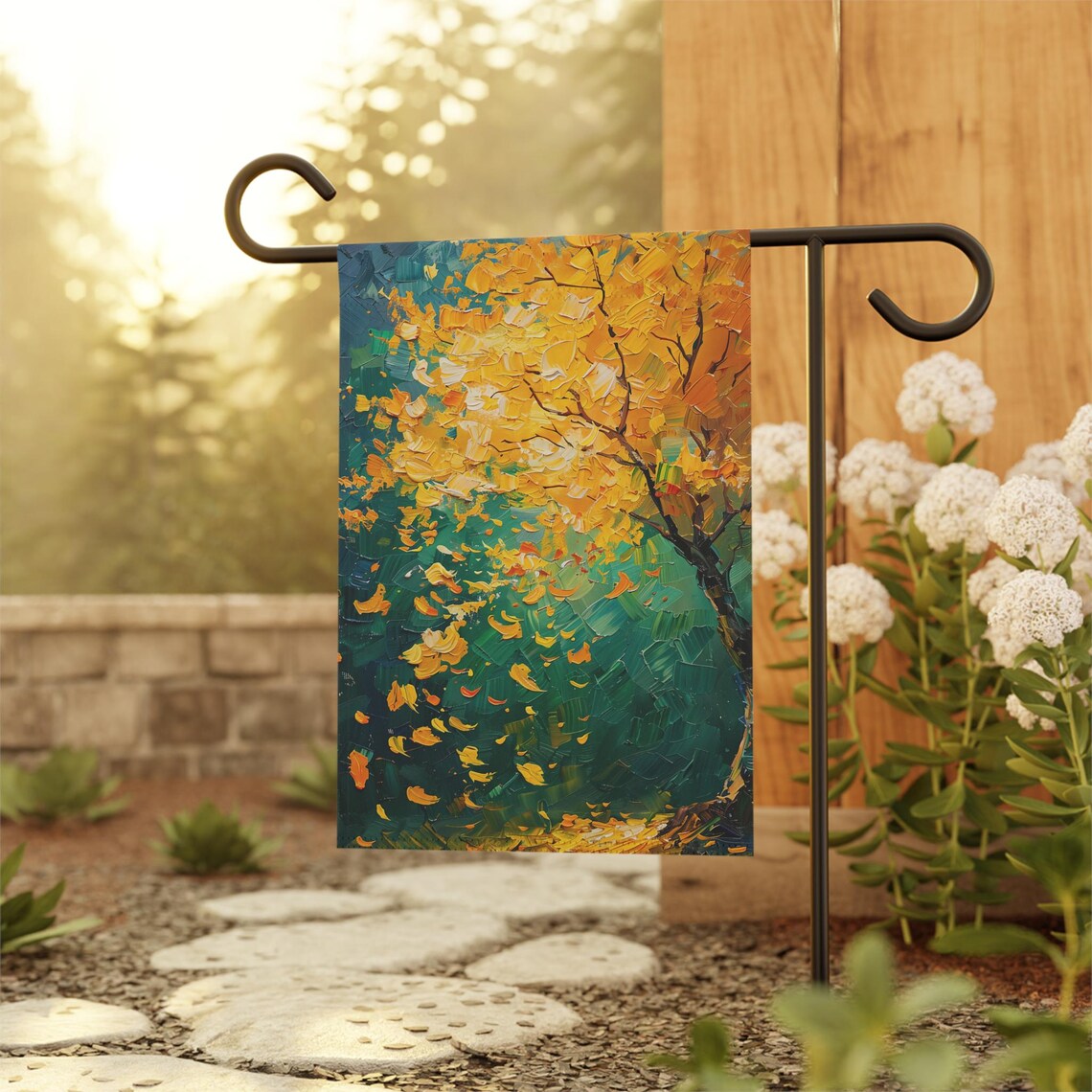 Fall Foliage Garden Decor, Autumn Tree With Falling Leaves Flag ...