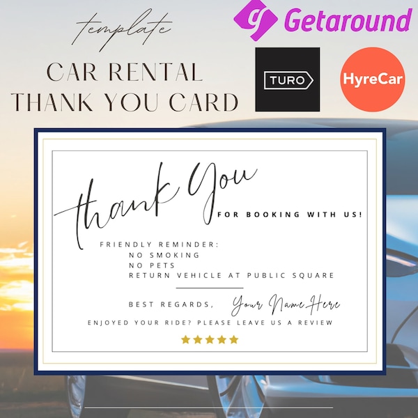 Car Rental Business Card - Etsy