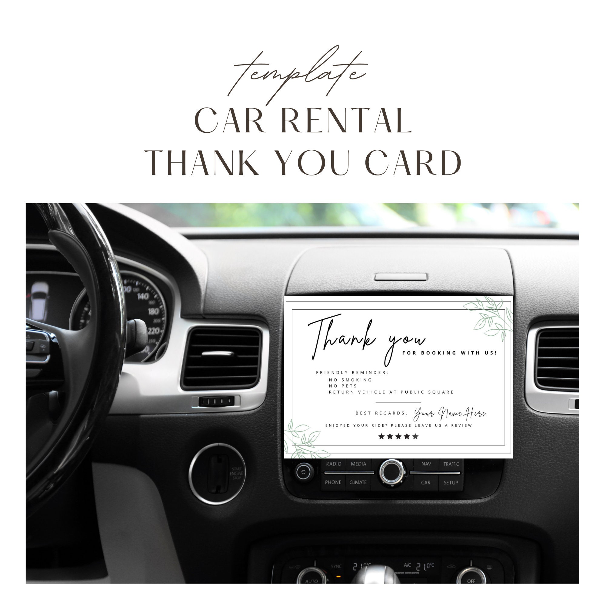Turo Car Ride Rental Business Thank You Greeting Guest Card Flyer ...
