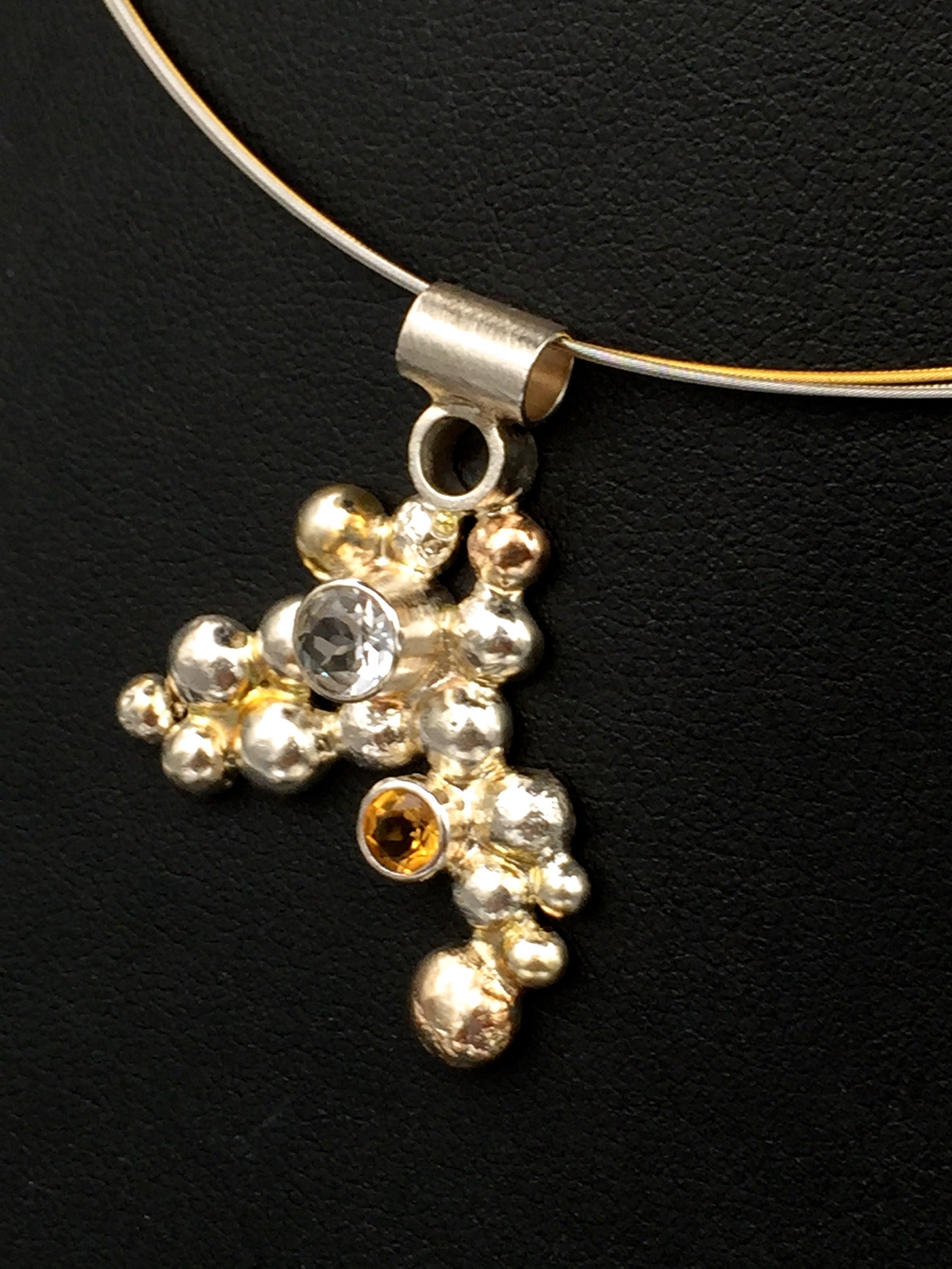 Citrine And Topaz Pendant Multi Stone Pendant Handmade Etsy
