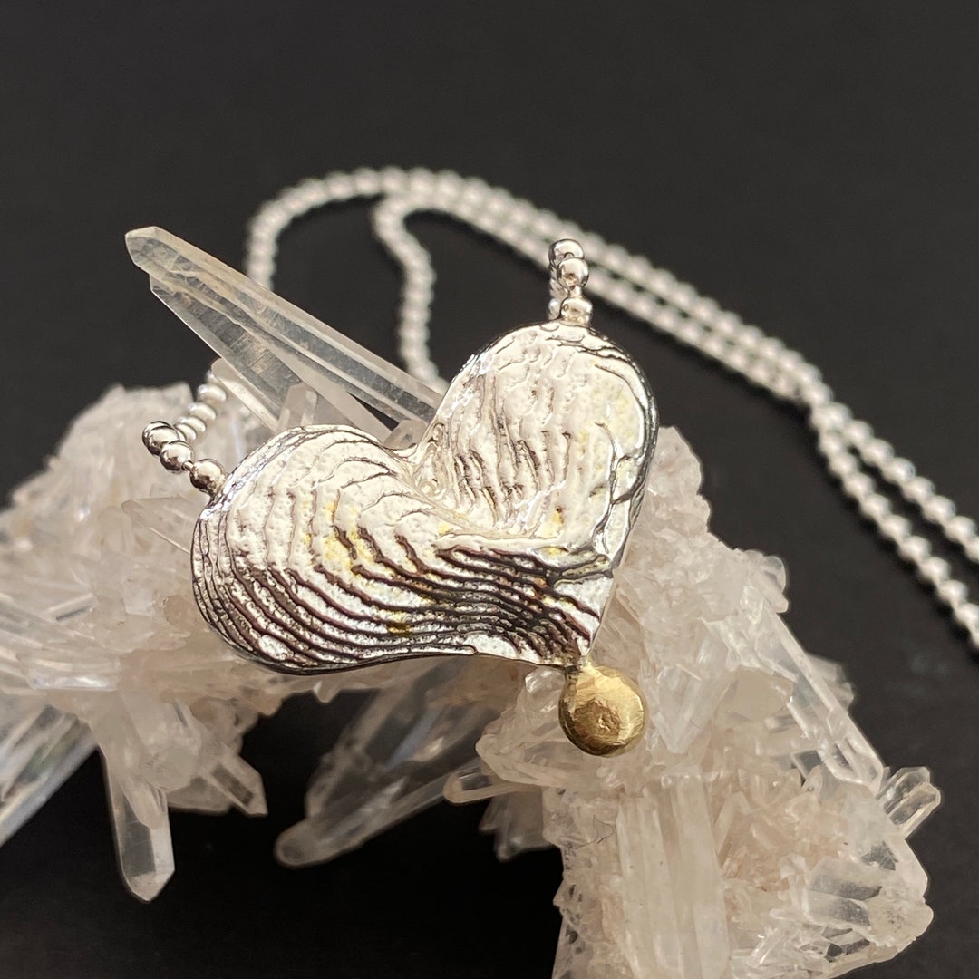 Heart Necklace, Cuttlefish Necklace, Cuttlefish Pendant, Cuttlefish ...