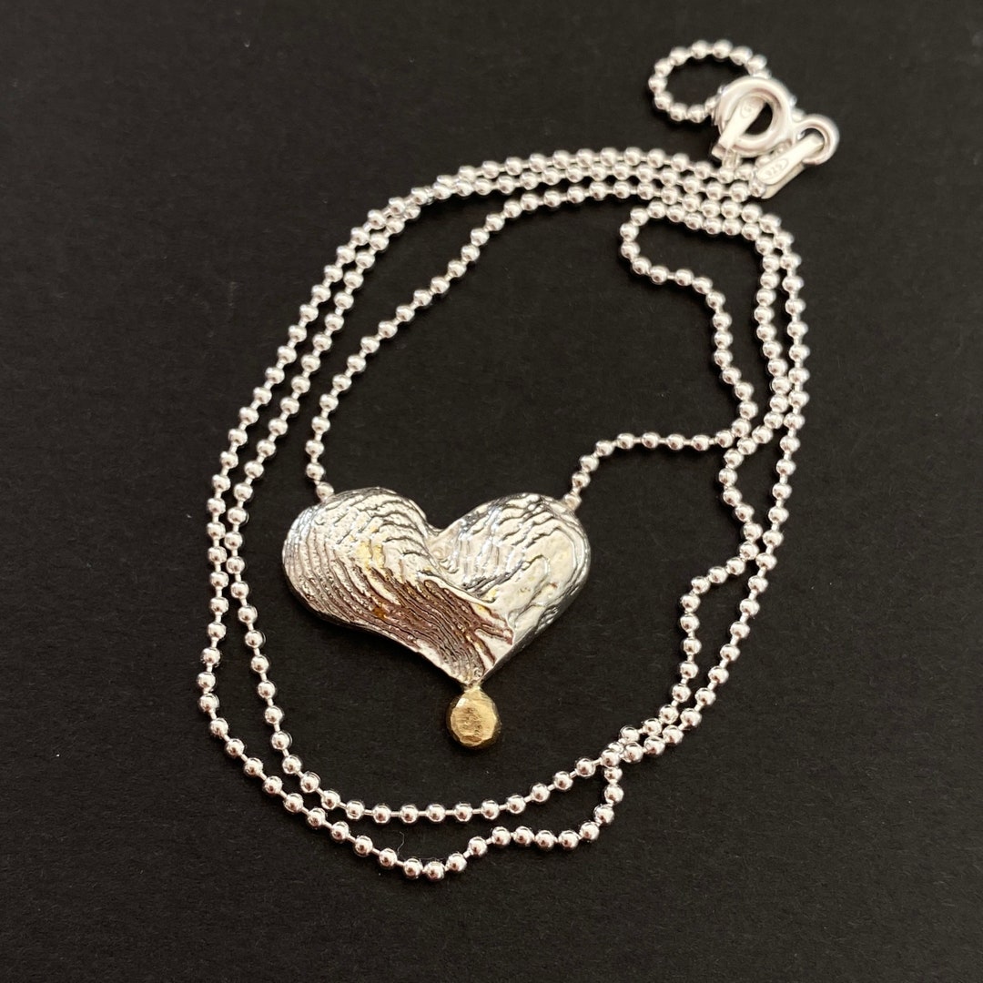 Heart Necklace, Cuttlefish Necklace, Cuttlefish Pendant, Cuttlefish ...