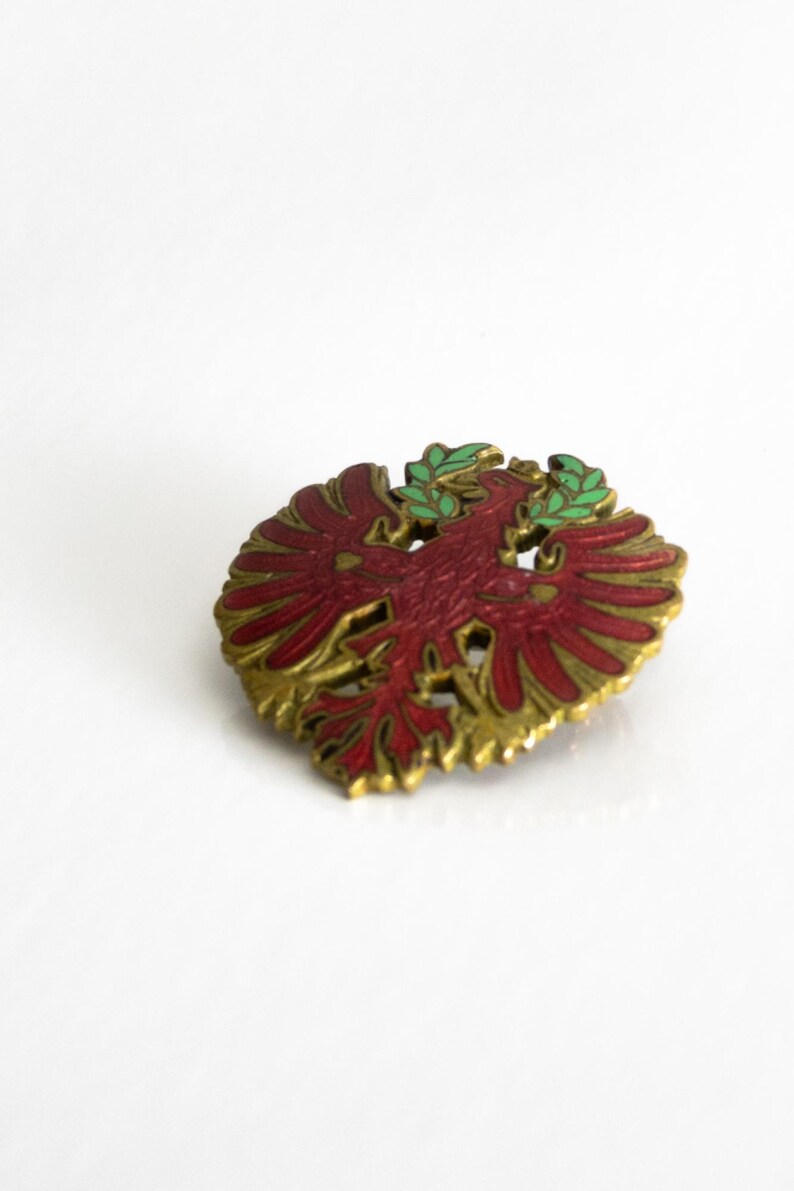 Antique cap badge austro-hungarian wwi tyrolean red eagle – gilded ...
